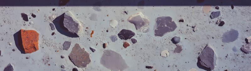 Exposed Aggregate Cement Showcasing a Range of Pebbles with Bright ...