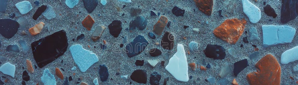 Exposed Aggregate Cement Showing Various Pebbles and Textures on a ...