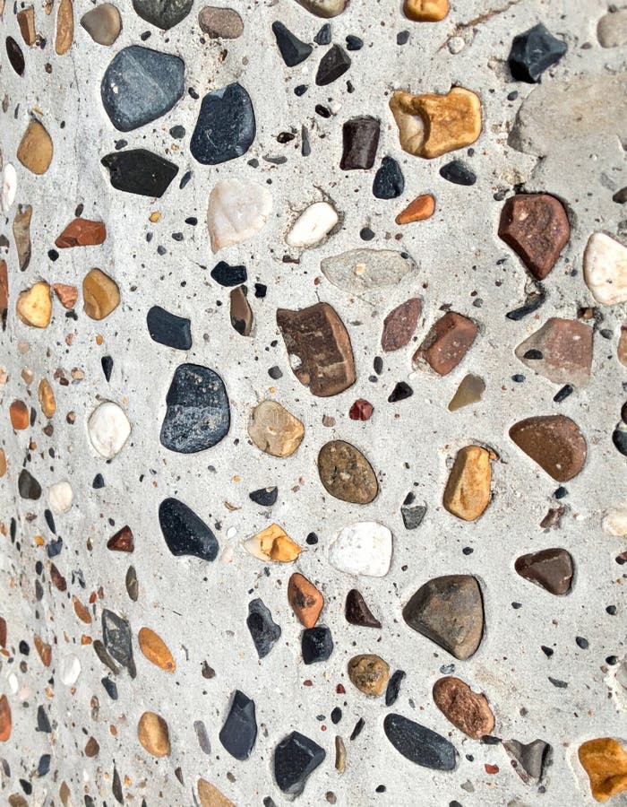 Exposed Aggregate Concrete Texture with Gray Cement and Multi Colored ...