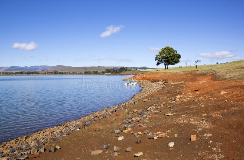 Exposed Bank Showing Drop in Level of Midmar Dam Stock Image - Image of ...