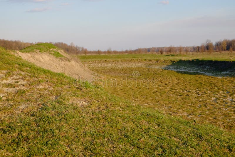 The Exposed Bottom of a Dry Pond. a Shallow Water Body Stock Image ...