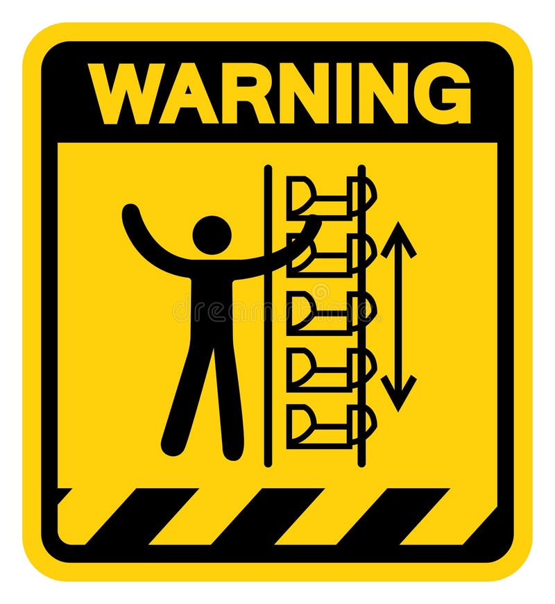 Exposed Buckets and Moving Parts Warning Sign, Vector Illustration ...