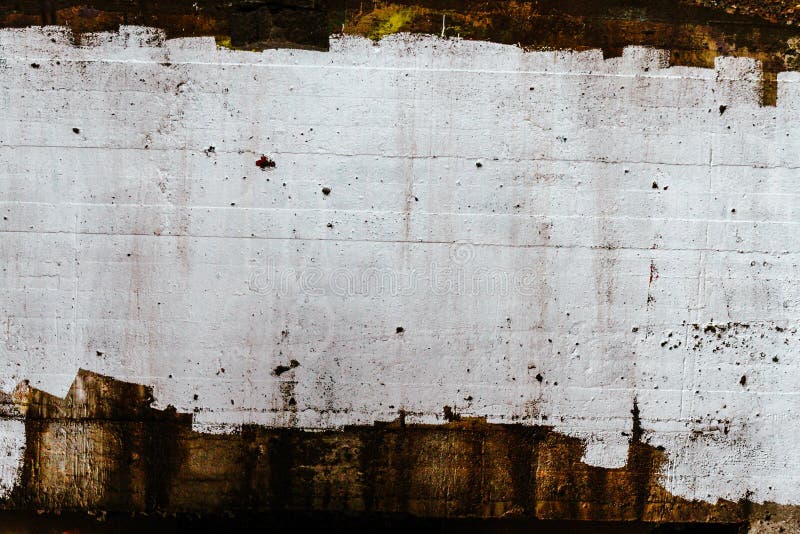 Exposed Concrete Painted Over White Weathered Grunge Wall Texture Blank ...