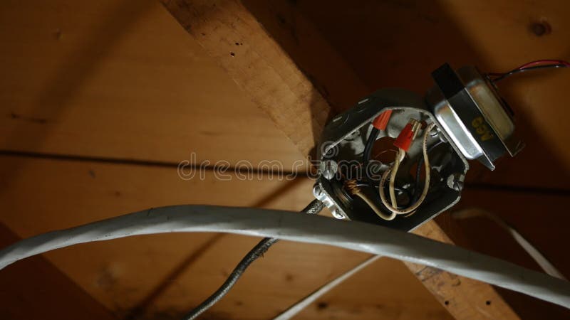 Electrical Exposed Wires Dangling from the Ceiling Stock Video - Video ...