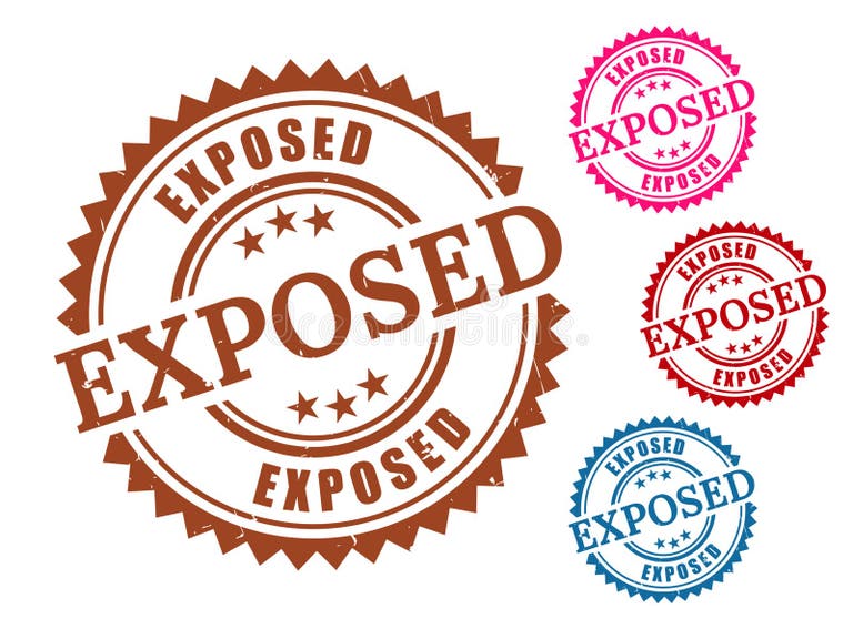 Exposed Document Label Set, Awareness Disclosure Grunge Stamp Vector ...