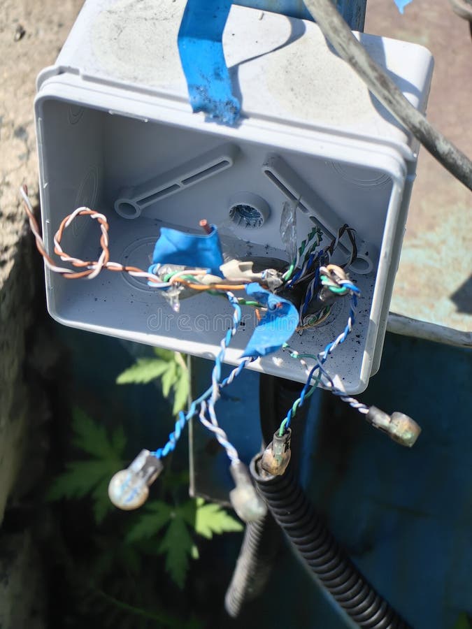Exposed Electrical Junction Box Showing Open Wires and Potential ...