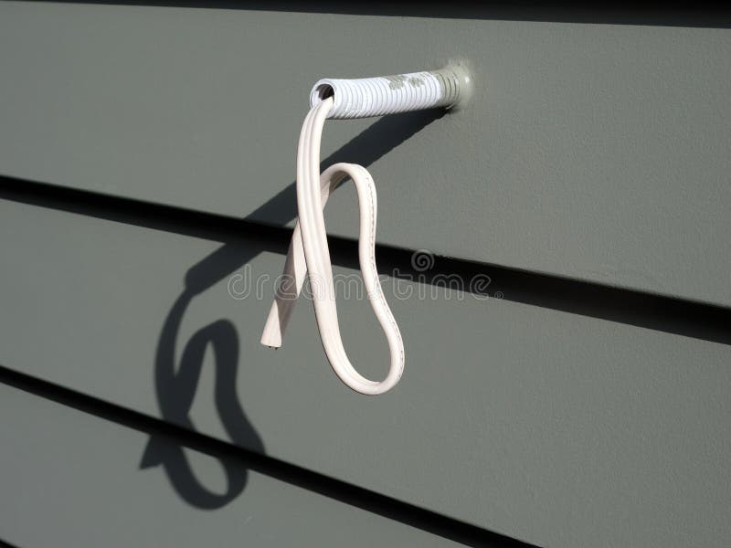 Exposed Electrical Wire Hanging from Wall Construction Wiring ...