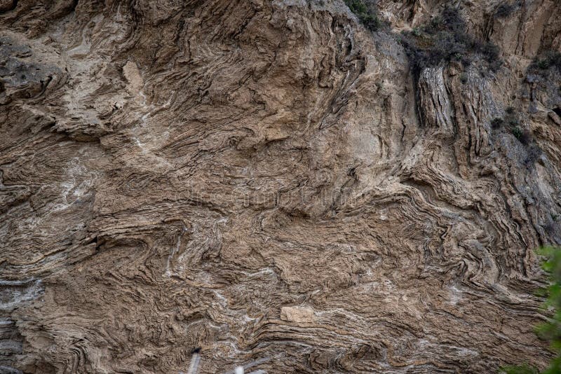 Exposed Geological Sedimentary Rock Background on Cliff Side Stock ...