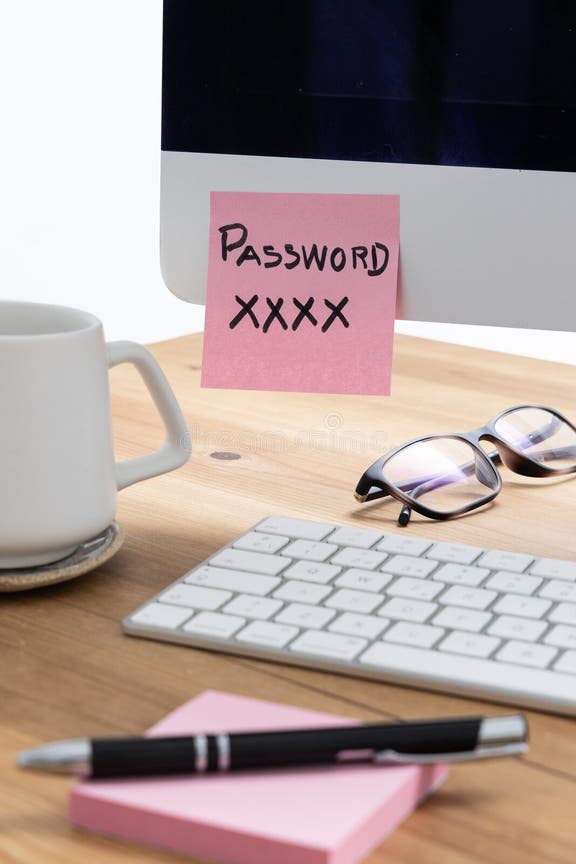 Exposed Login Information on Sticky Note Attached To Computer Screen ...