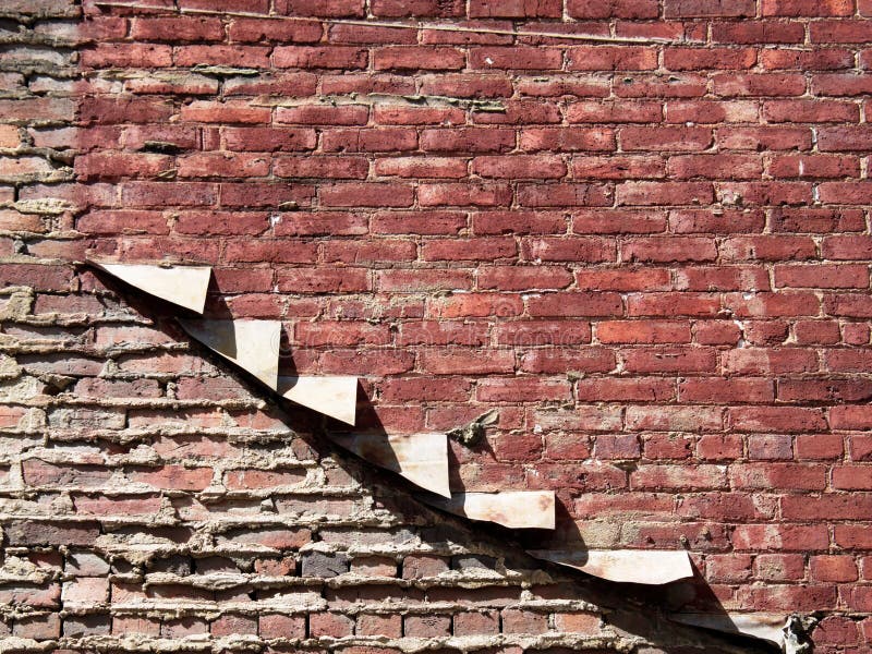 Exposed Old Brickwork with Rough Mortared Joints Stock Photo - Image of ...