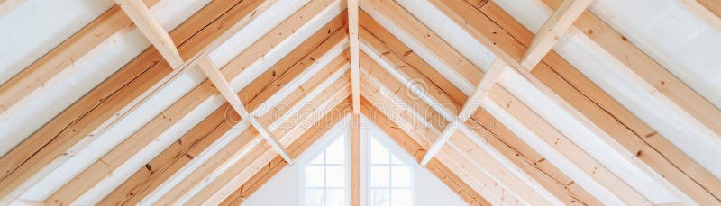 Exposed Rafters Showcase Interior Structural Design in Vaulted Roof ...