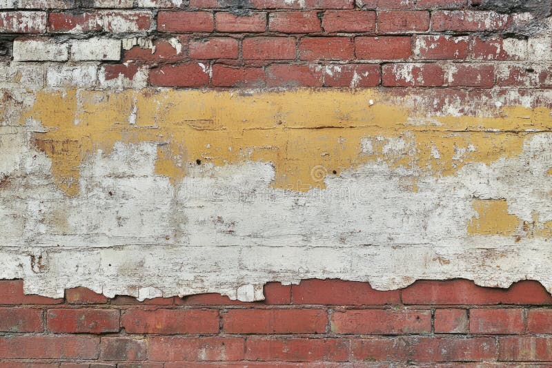Weathered Brick Wall with Peeling Plaster. AI Generative Stock Image ...