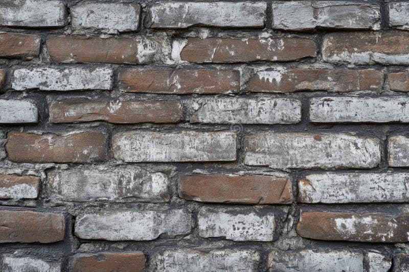 Weathered Brick Wall with Peeling Plaster. AI Generative Stock Image ...
