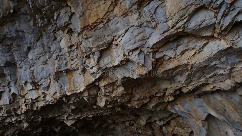 Exposed Rock Wall Texture Rock Wall with Visible Layers and Fractures ...