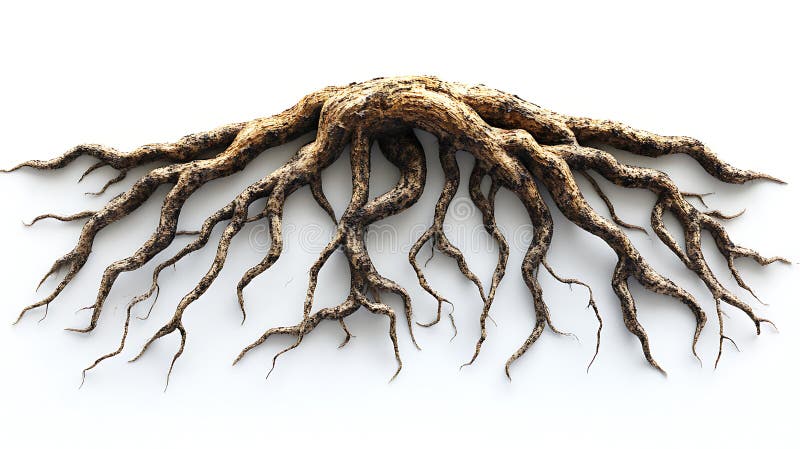 Exposed Roots Texture Isolated on White Background Featuring an ...