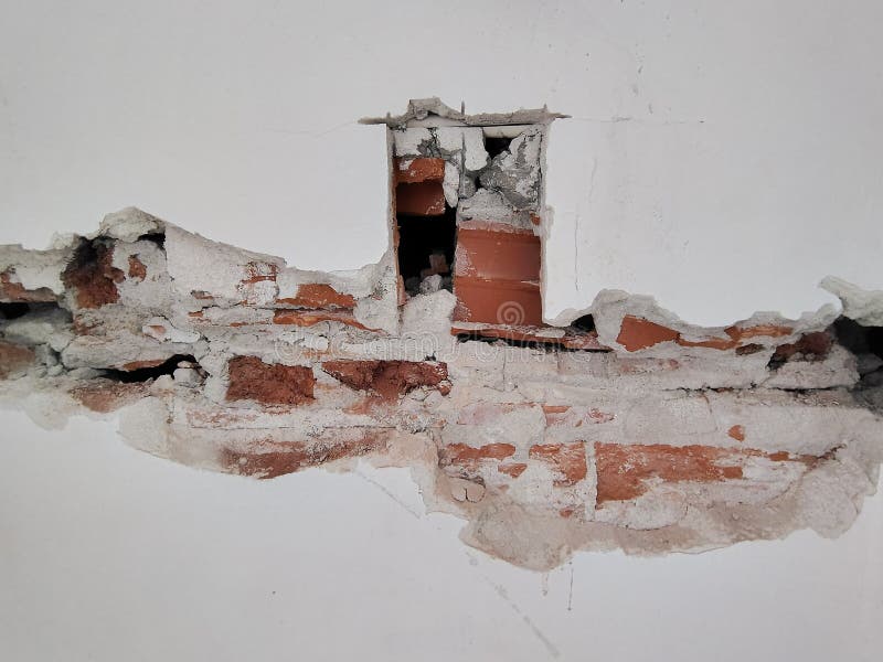 Exposed Section of a Wall Undergoing Plumbing Work Stock Photo - Image ...