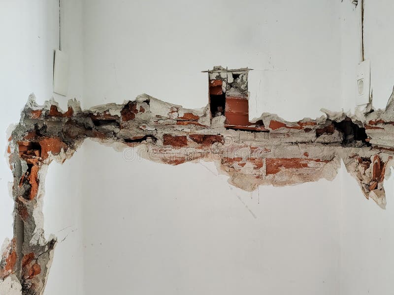 Exposed Section of a Wall Undergoing Plumbing Work Stock Photo - Image ...