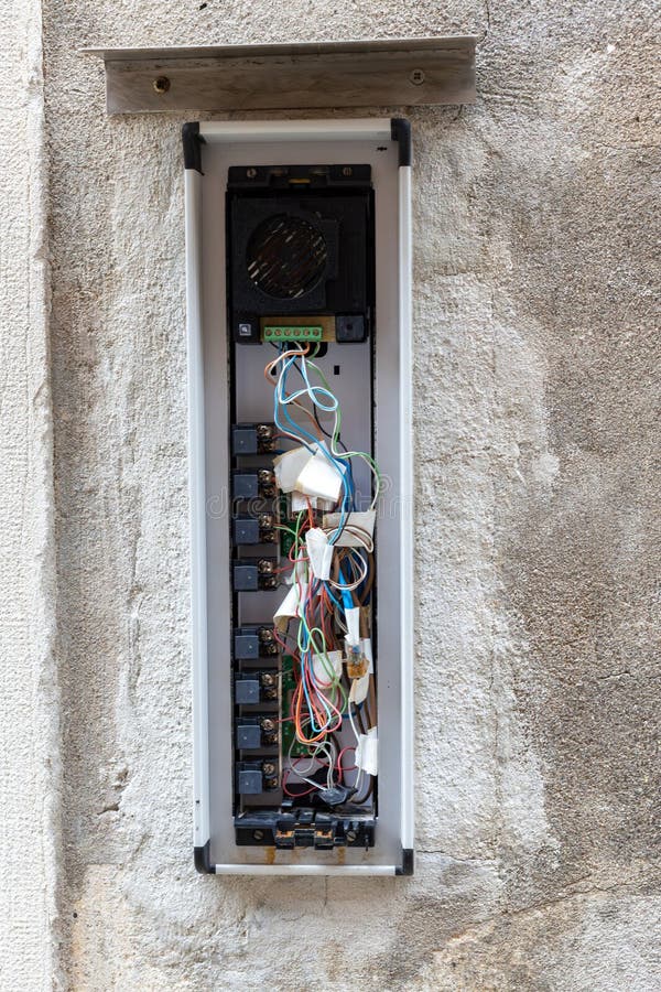 Exposed Wiring in Wall Intercom Panel Stock Photo - Image of wiring ...