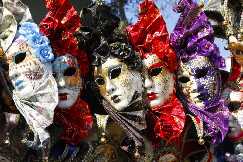 Carnavalmaskers Venetië stock foto. Image of italiaans - 8281576