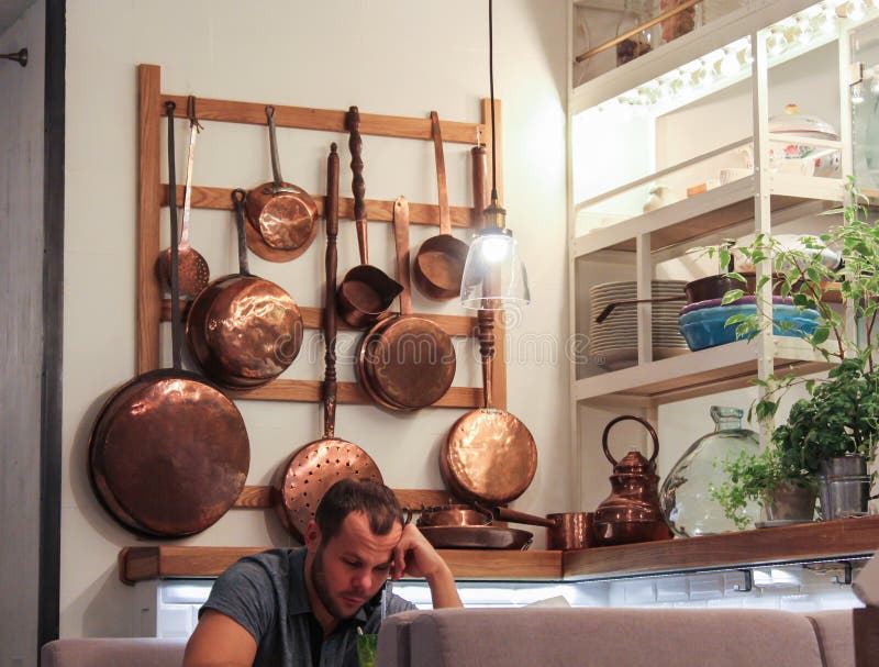 Exposition of Old Household Items on the Wall. Editorial Stock Image ...