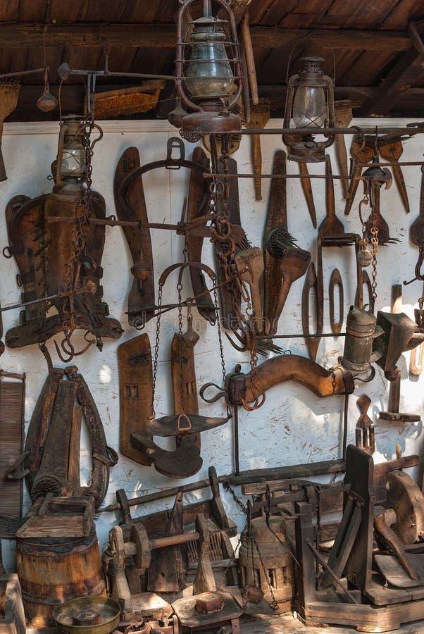 Many old medieval tools stock photo. Image of repair - 104115550