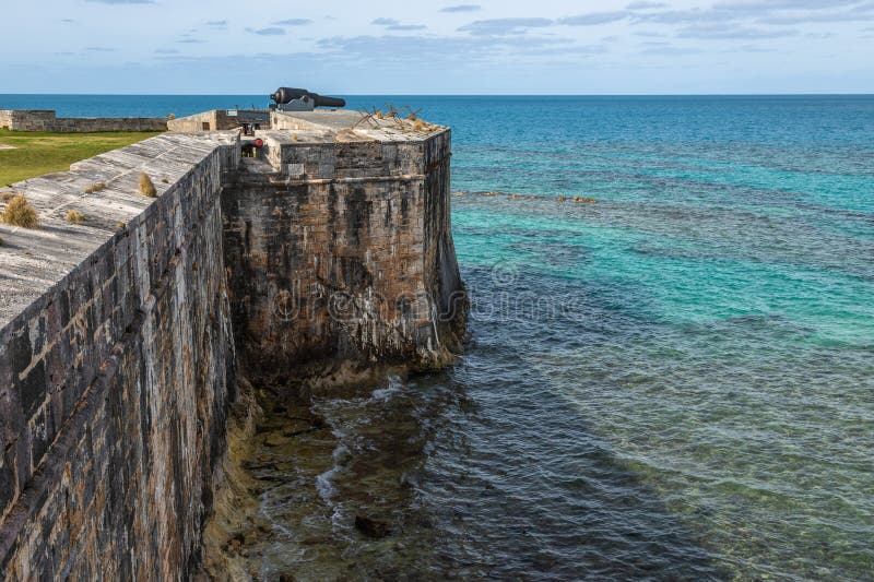 Artillery in the Fortress of Bermuda Stock Image - Image of park ...