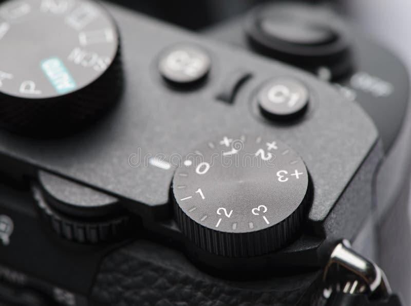 Exposure Control Dial on Mirrorless Camera Stock Photo - Image of dslr ...