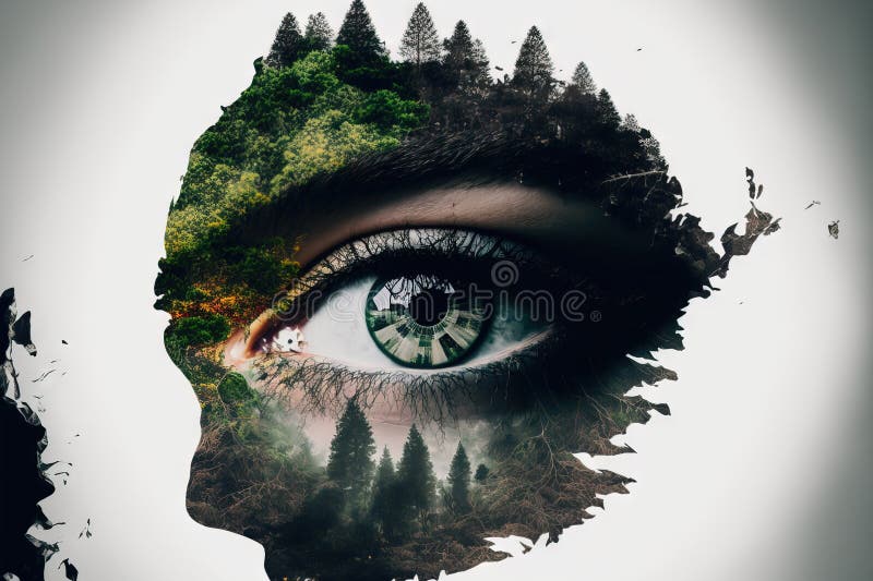 Exposure of the Eye To Nature Stock Illustration - Illustration of ...