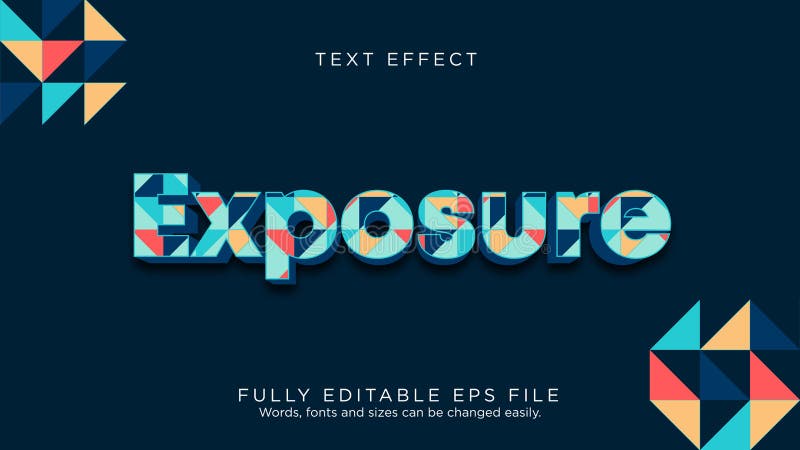 Exposure Geometric Pattern Text Effect Font Type Stock Illustration ...