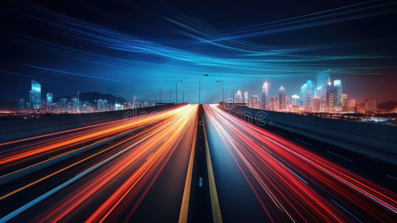 Exposure light streaks car stock illustration. Illustration of dynamic ...