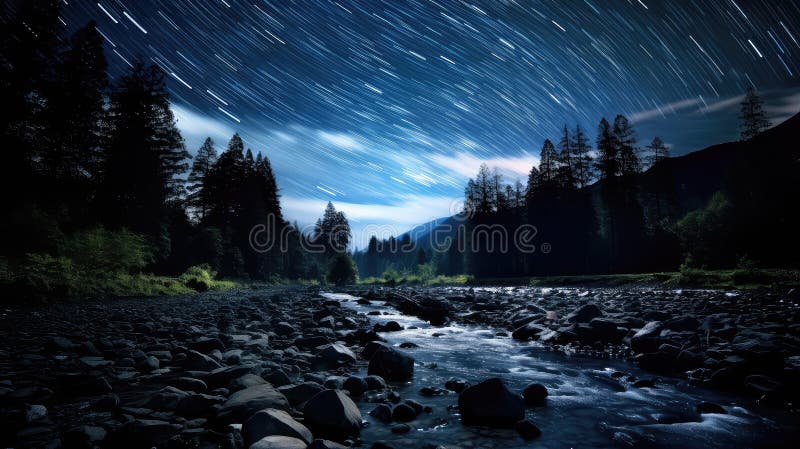 Exposure stream of stars stock image. Image of streaking - 324990461