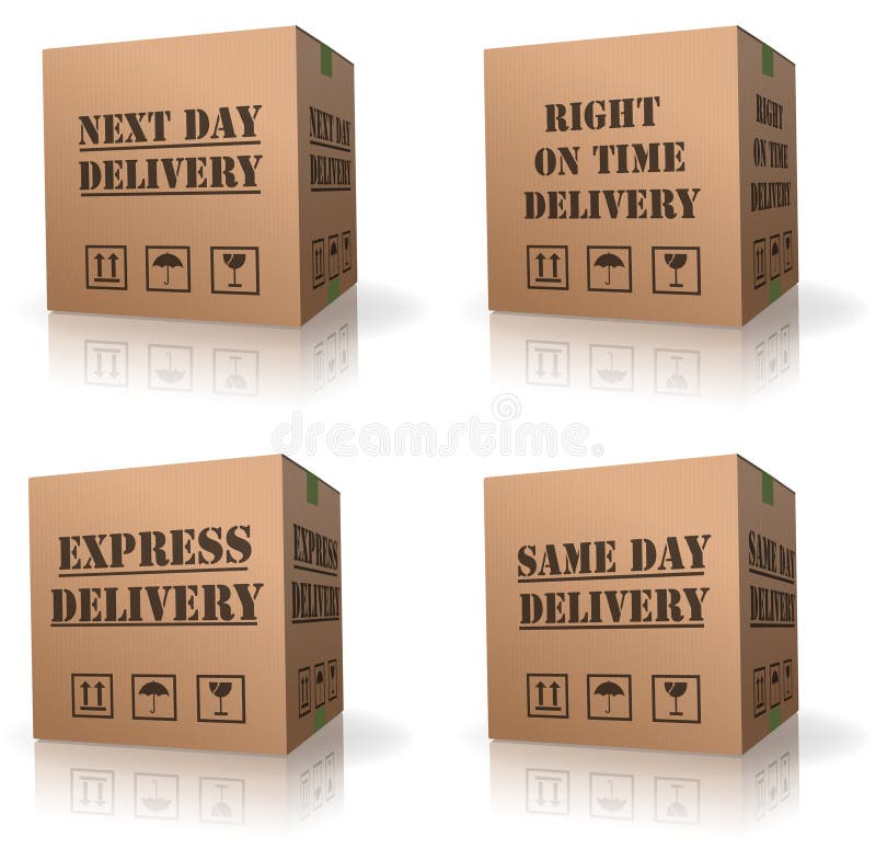 Shipment Cardboard Boxes Set Stock Vector - Illustration of mail ...