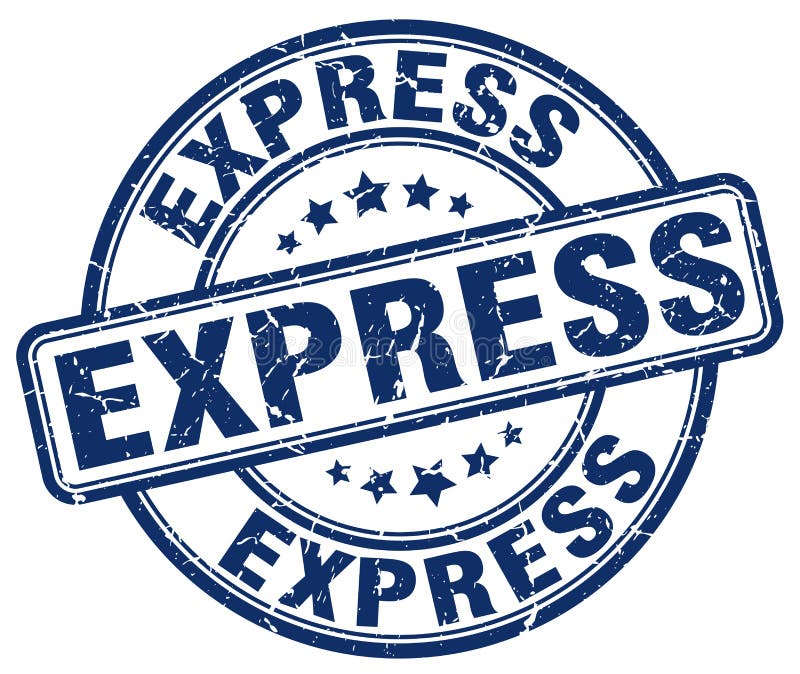 Express Blue Grunge Round Rubber Stamp Stock Vector - Illustration of ...