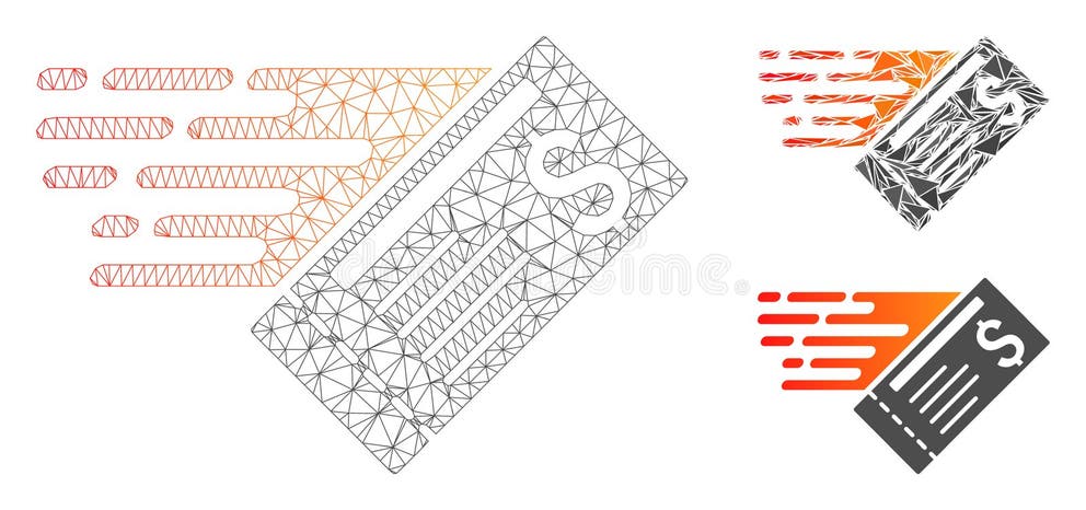 Express Cheque Vector Mesh Carcass Model and Triangle Mosaic Icon Stock ...