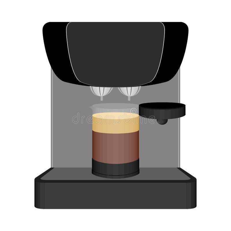 Express Coffee Maker with a Glass Cup Stock Vector - Illustration of ...
