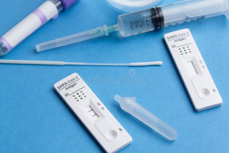 Positive Test Result by Using Rapid Test Device for COVID-19 Stock ...