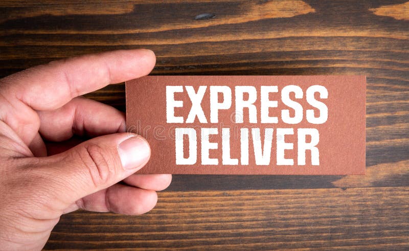 EXPRESS DELIVER. Brown Piece of Paper with a Text Stock Image - Image ...