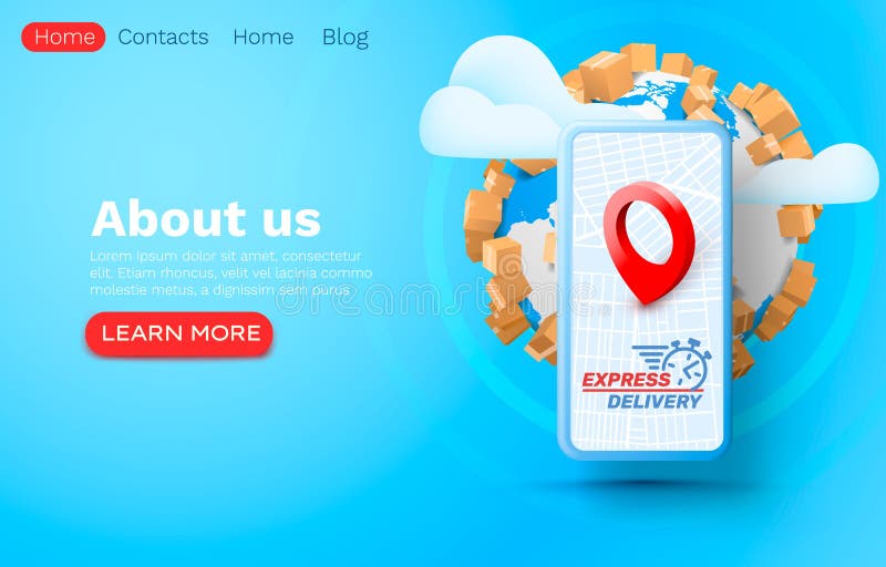 Express Delivery Application, Smartphone Service Tracking. Vector Stock ...