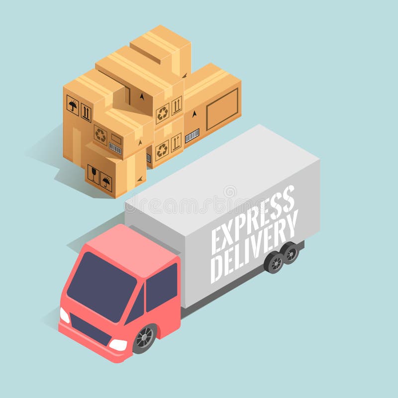 Delivery Service Concept. Stack of Boxes for Shipping, Relocation ...