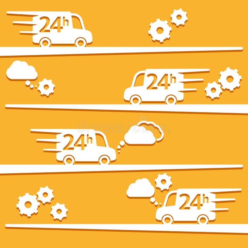 Express Delivery Concept. Flat Design Cars Stock Illustration ...