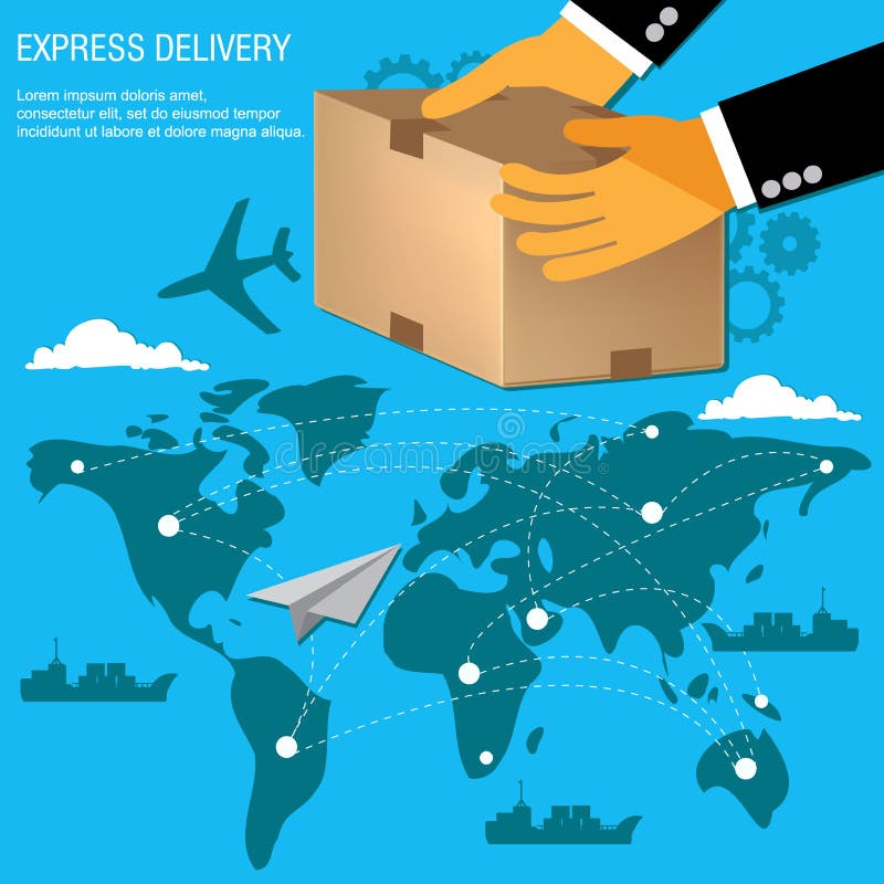 Express Delivery Concept in Flat Design, Vector Stock Vector ...