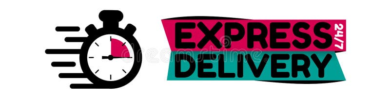 Express Timer Delivery Icons - Vector Illustrations Isolated on ...