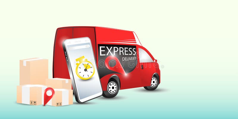 Express Delivery Customer Service, Vector Creative Design Concept ...