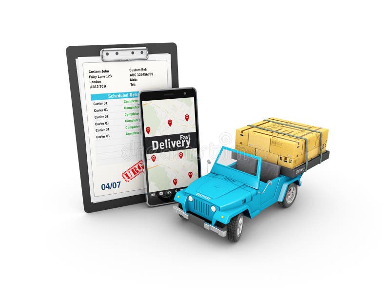 Express Delivery, Fast Delivery Car 3d Illustration Isolated White ...