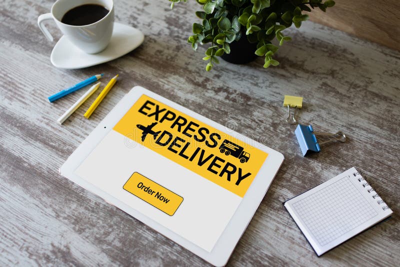 Express Delivery Form on Screen, Transportation and Logistic Concept ...