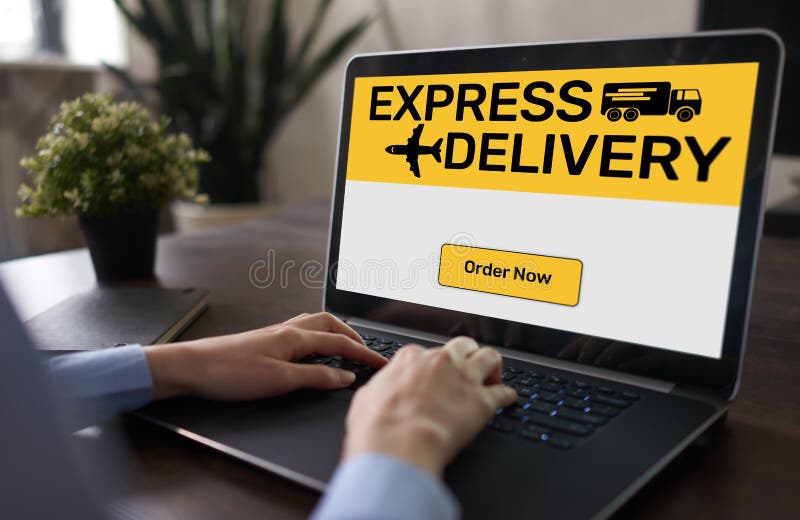 Express Delivery Form on Screen, Transportation and Logistic Concept ...