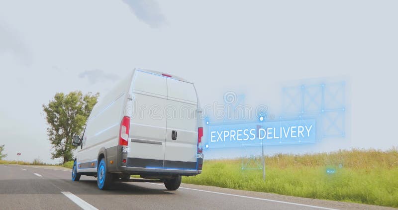 Express Delivery of Goods by White Minibus. Express Delivery. Express ...