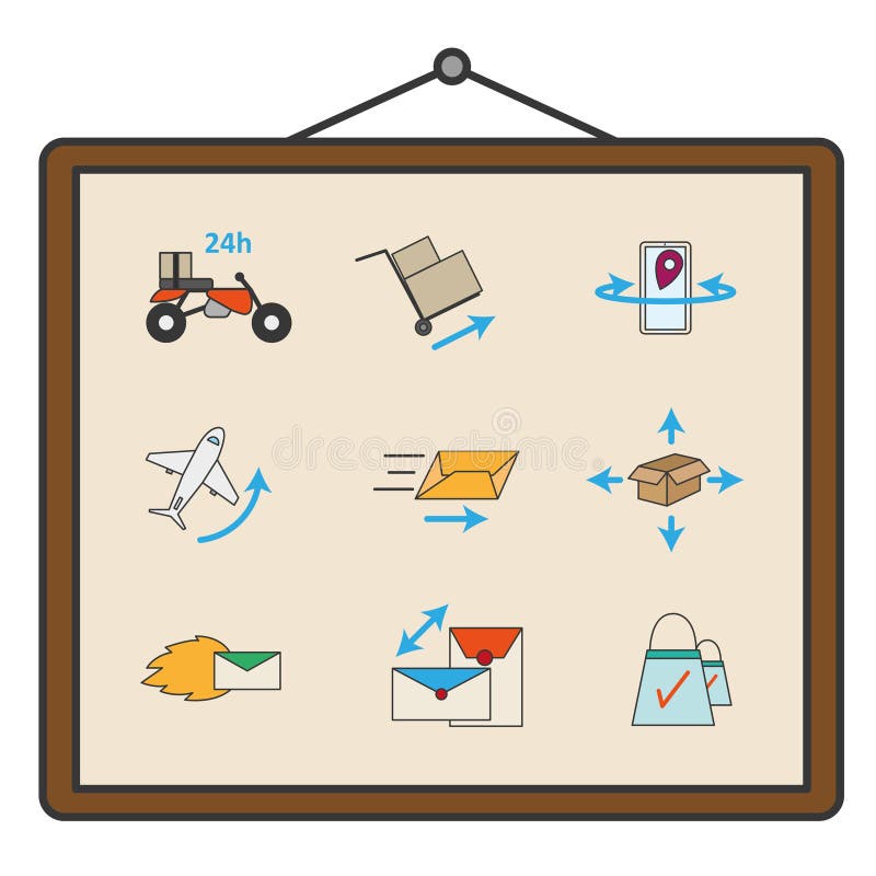 Express Delivery Icons Set. Vector Stock Vector - Illustration of ...