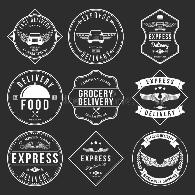 Express Delivery Label and Badges Design Elements Vector Stock Vector ...