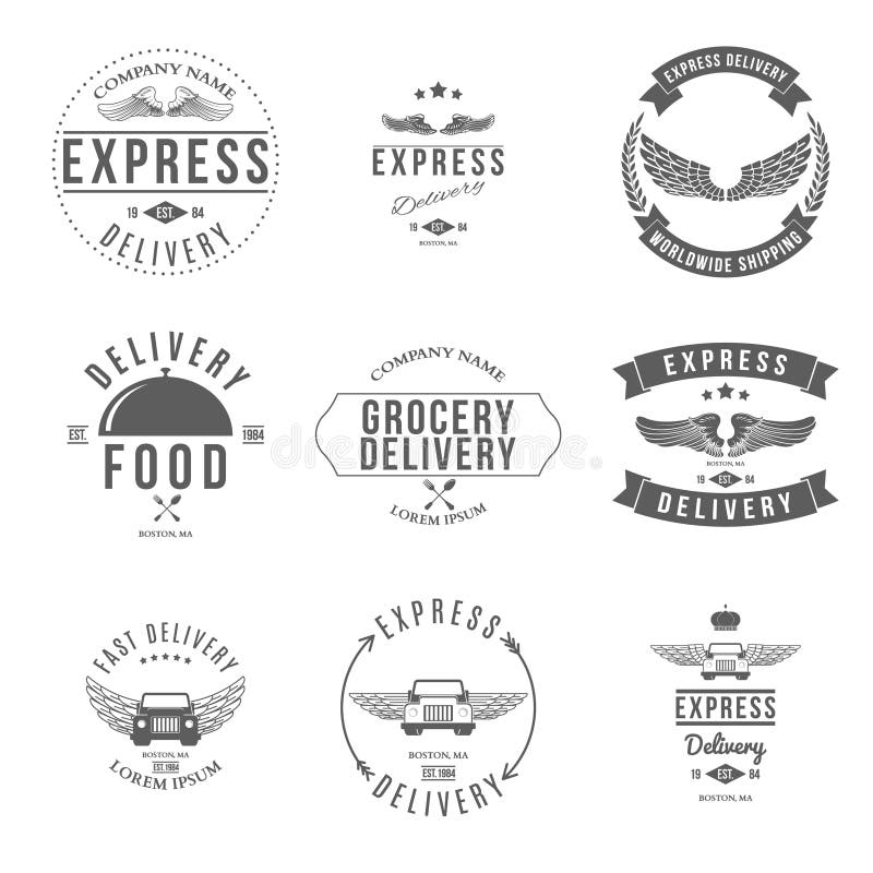 Express Delivery Label and Badges Design Elements Vector Stock Vector ...